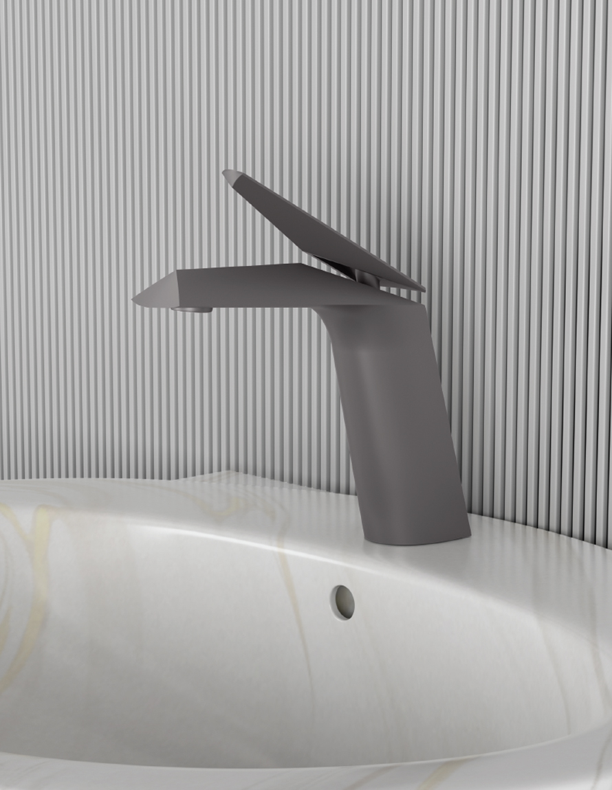 Single Lever Basin Mixer AXIS (Gun Grey)- 6” | Premium Basin Faucets ...