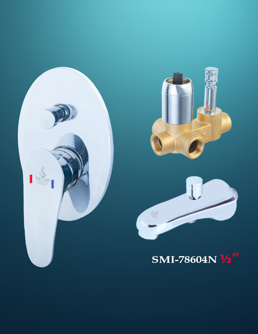 Single Lever Conceal Shower Mixer with Spout 1/2" - Shower Mixer ...